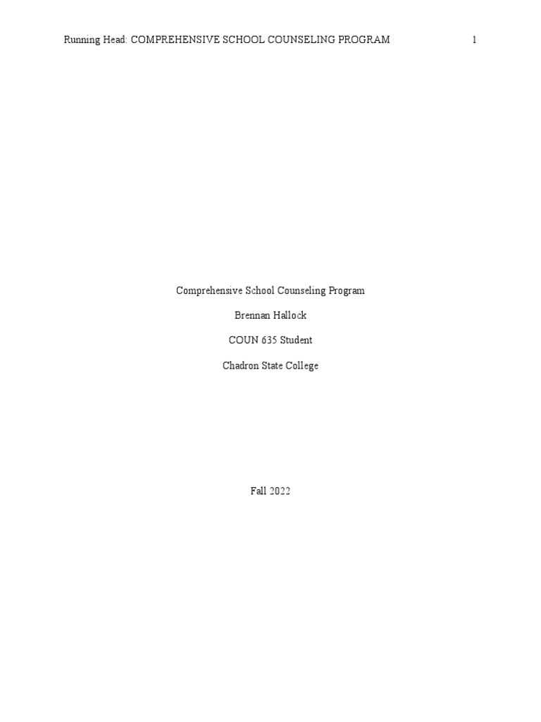 Comprehensive School Counseling Program - Hallock | PDF | School ...