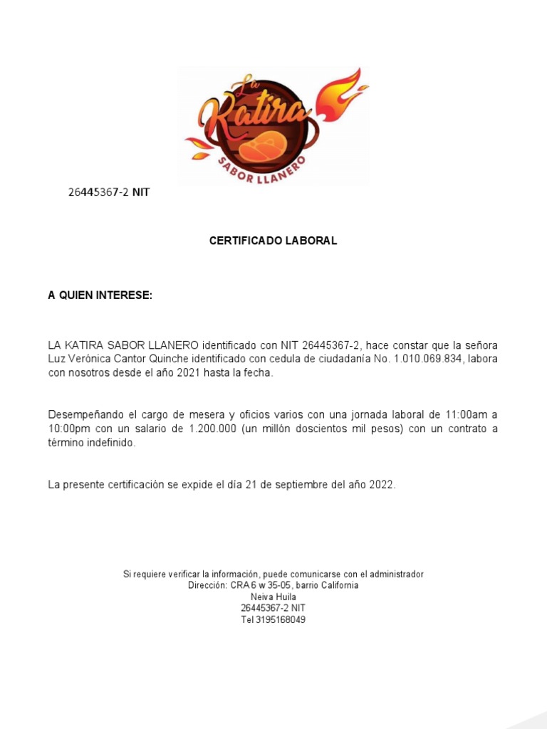 Carta Laboral | PDF