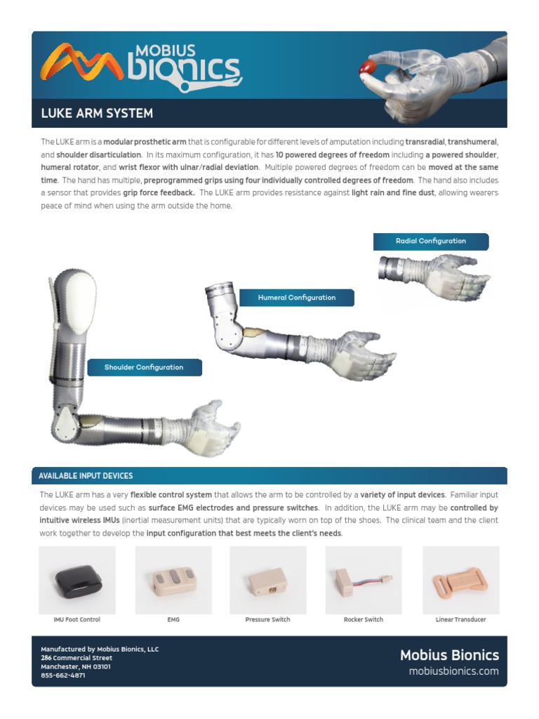 Modular LUKE Arm Prosthetic System | PDF | Prosthesis | Anatomical ...