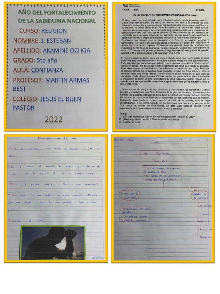 Fólder Religión Esteban Akamine 5to Año de Secundaria | PDF