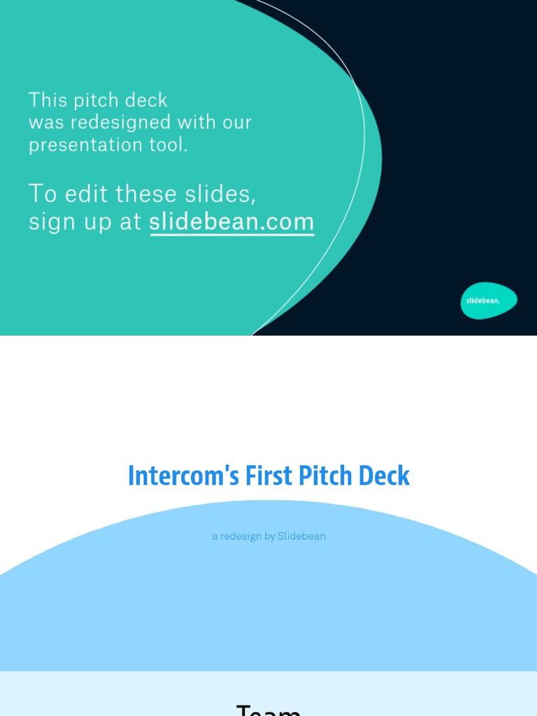 Intercom Pitch Deck Template by Slidebean | PDF