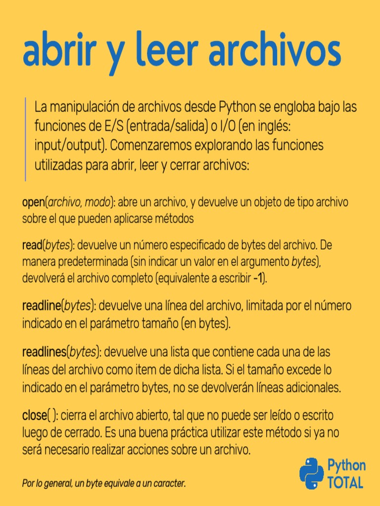 Cómo manipular archivos con Python: abrir, leer y cerrar | PDF