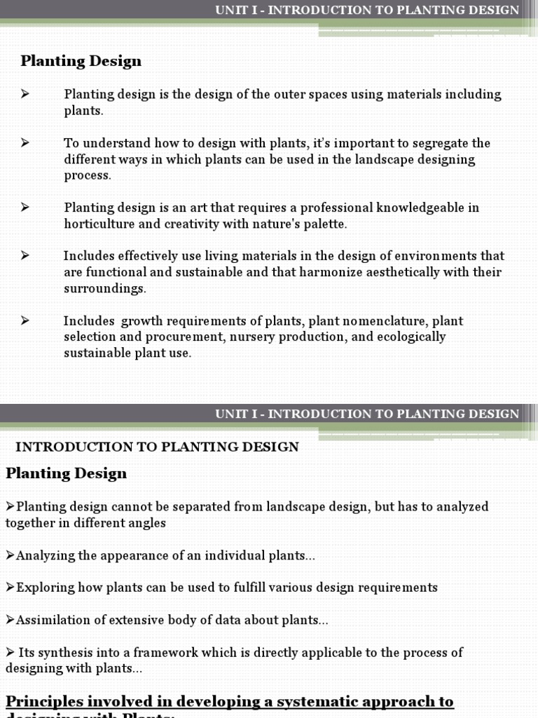 Principles of Planting Design | PDF | Shrub | Design