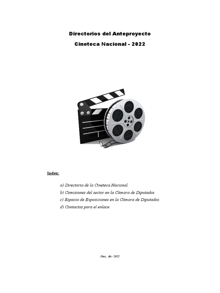 Directorios Del Anteproyecto Cineteca | PDF