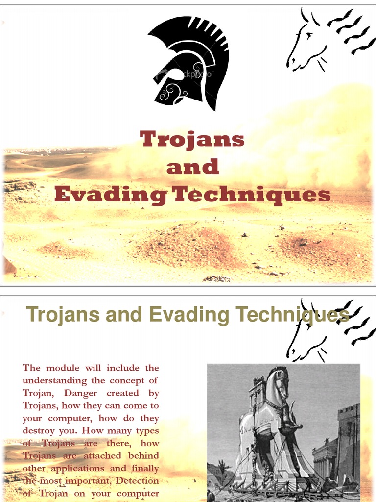 Trojans Trojans and Evading Techniques | PDF | Malware | Server (Computing)