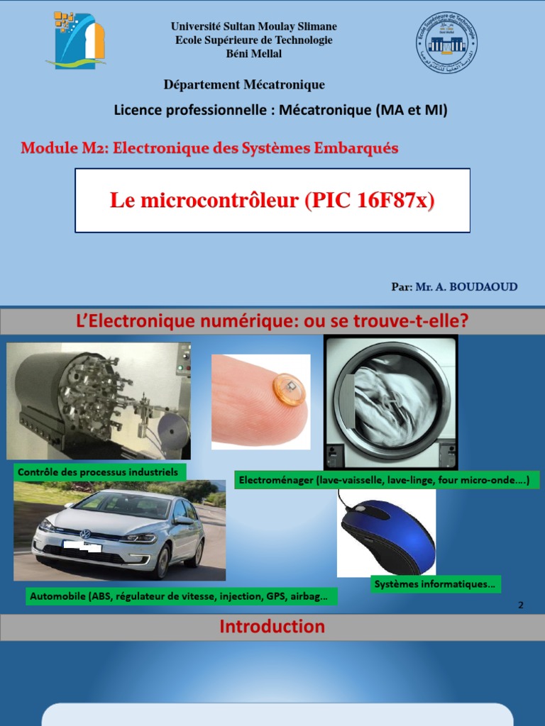 Cours sur le microcontrôleur PIC 16F877 | PDF | Microcontrôleur ...