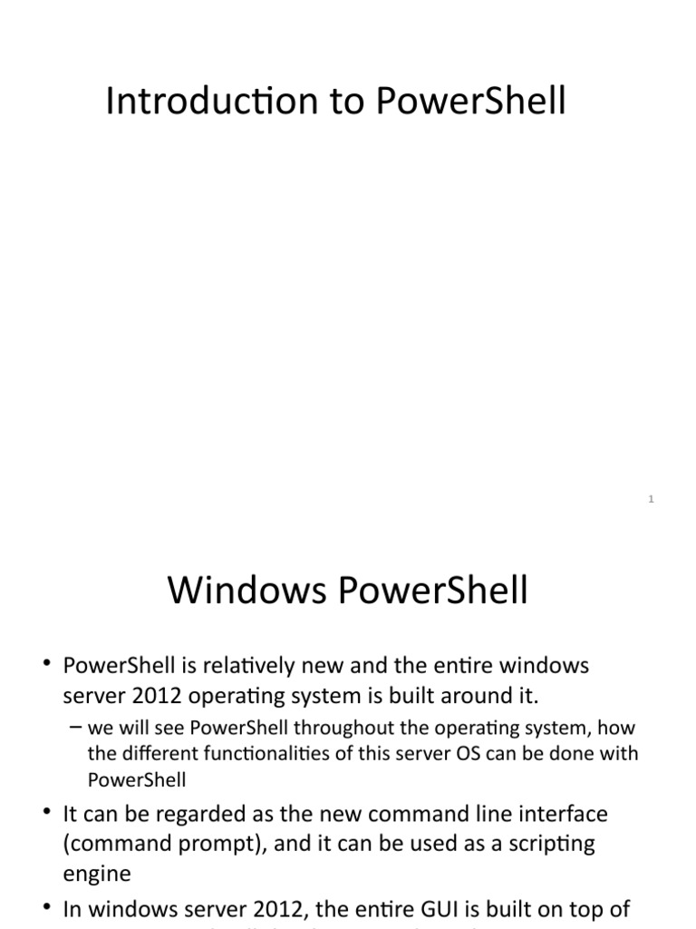 02 Introduction To Power Shell | PDF | Ibm Pc Compatibles | System Software