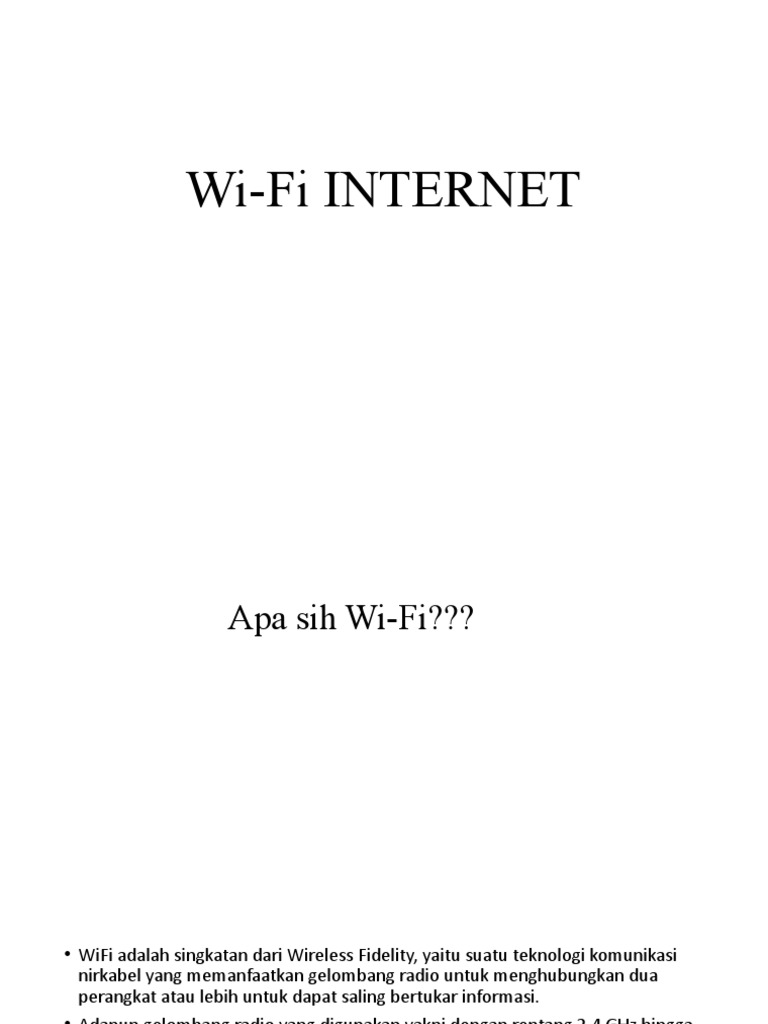 Wi-Fi INTERNET | PDF