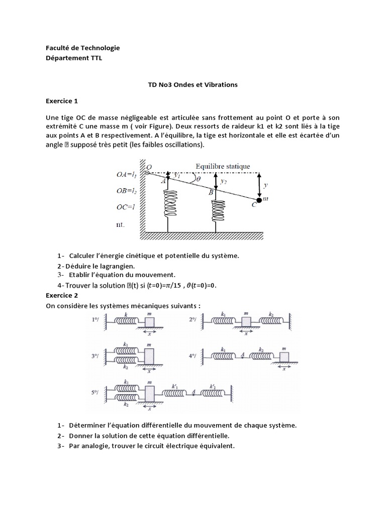 TD - 3 - Ondes & Vibrations | PDF