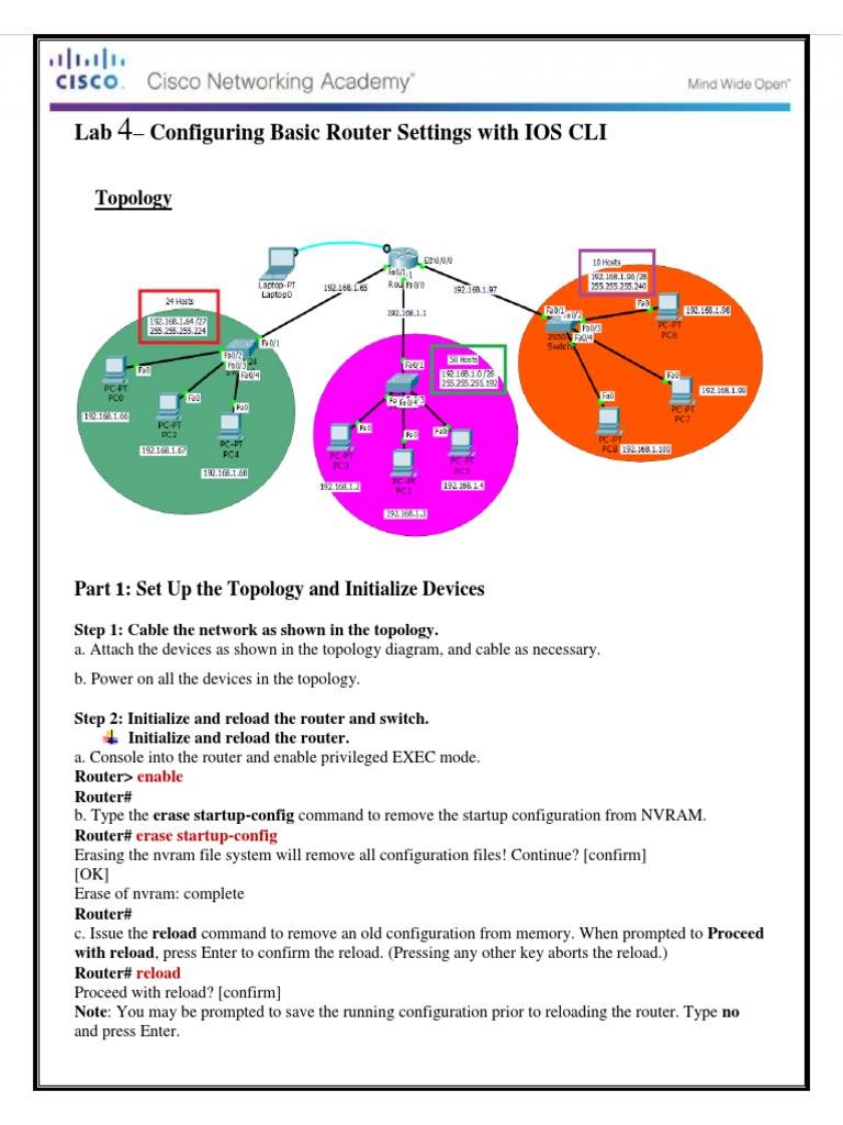 Lab 5 Configuring Basic Router Settings Pdf Router Computing Computer File