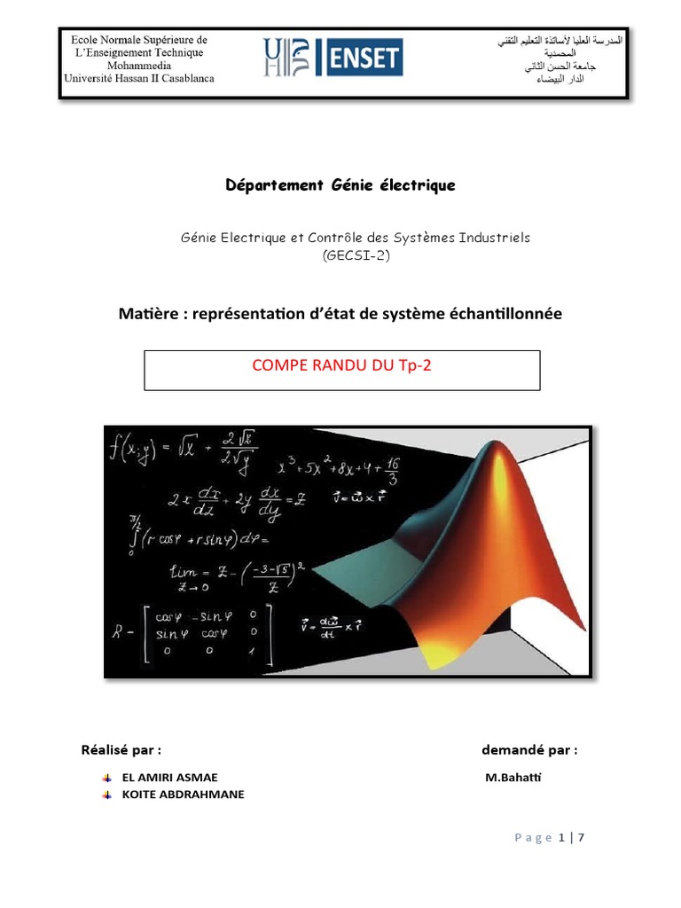 Rapport de Bahatt tp2 | PDF | Mathématiques appliqués | Mathématiques