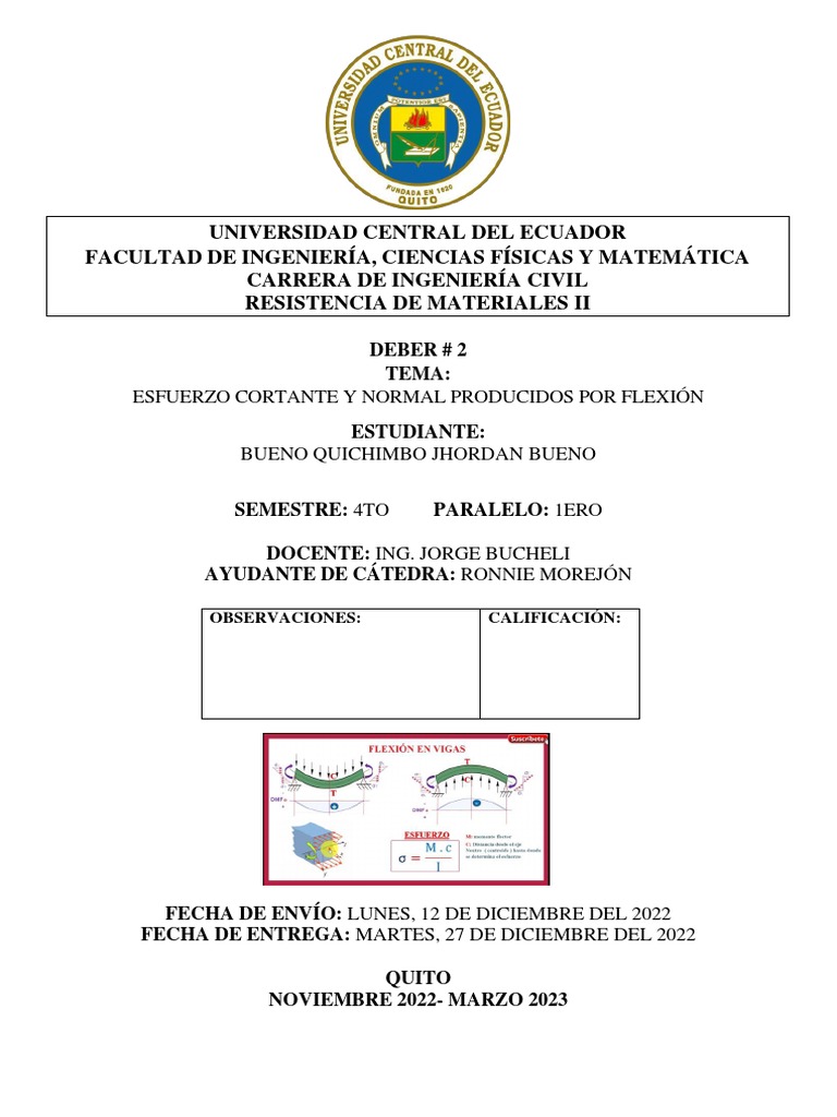 Carátula Deber 2 Repeticion | PDF