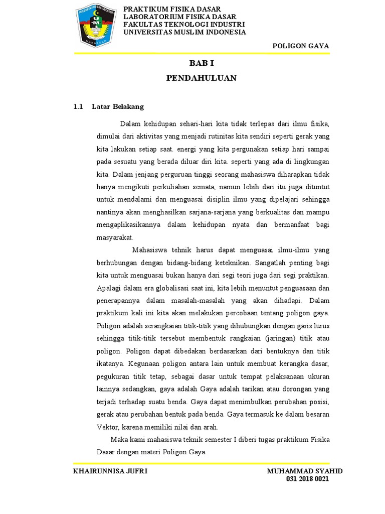 Laporan Praktikum Poligon Gaya | PDF
