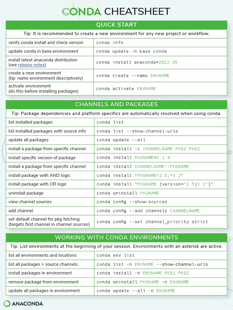 Conda Cheatsheet | PDF | Computer Architecture | Information Technology ...