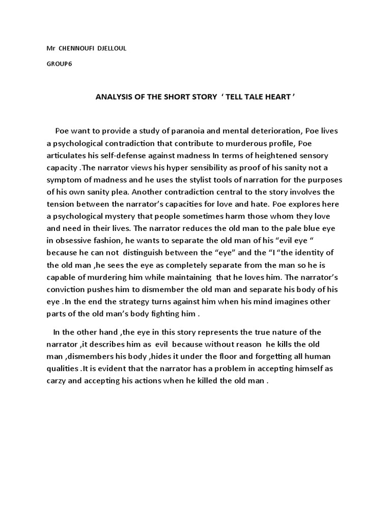 Analysis of Tell Tale Heart | PDF | Self-Improvement | Mystery ...