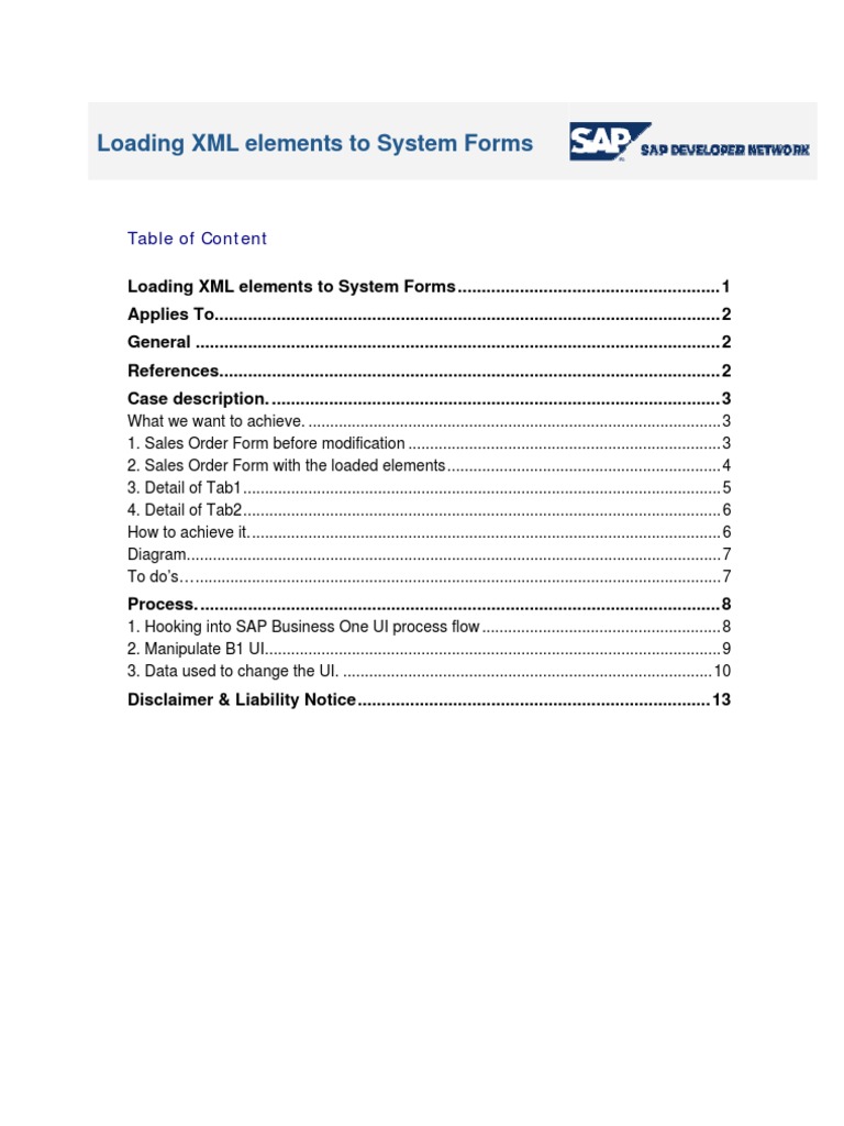SAP Business One Loading XML | PDF | Xml | Application Programming ...