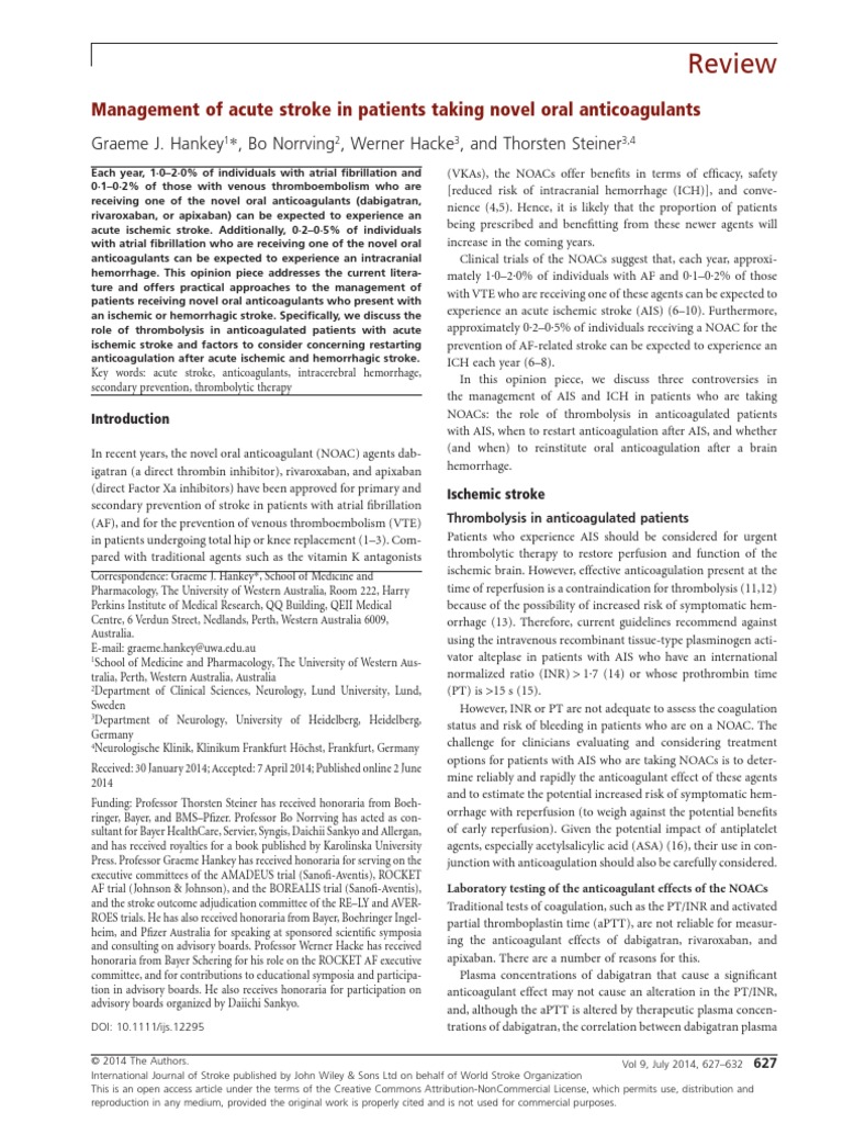AC After Stroke | PDF | Stroke | Thrombosis