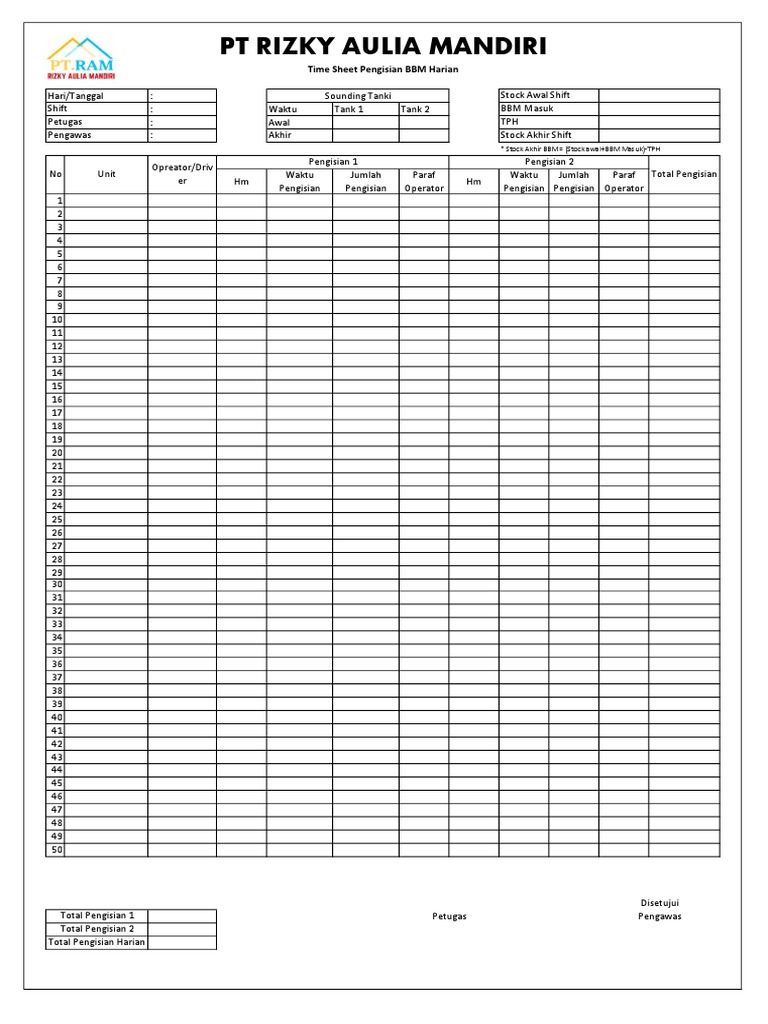 Time Sheet BBM | PDF