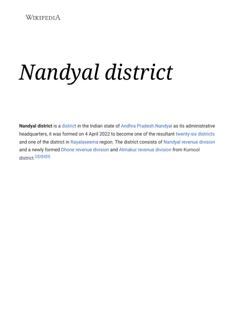 Nandyal District | PDF | Earth Sciences | Government