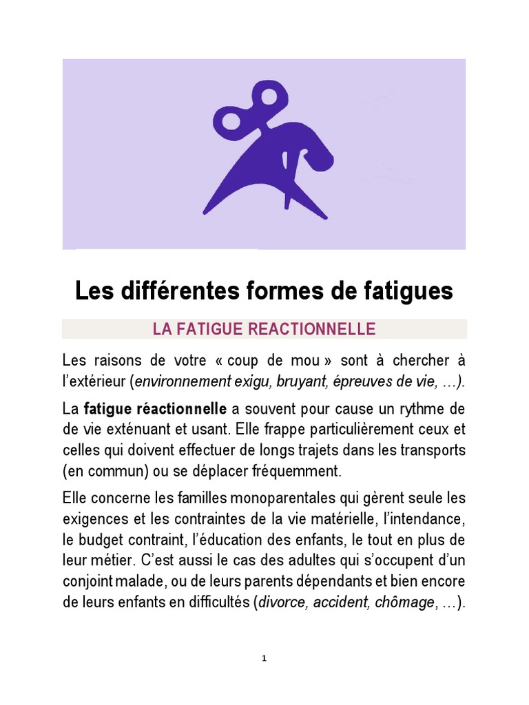 Types de fatigue et leurs impacts | PDF | Anxiété | Émotions