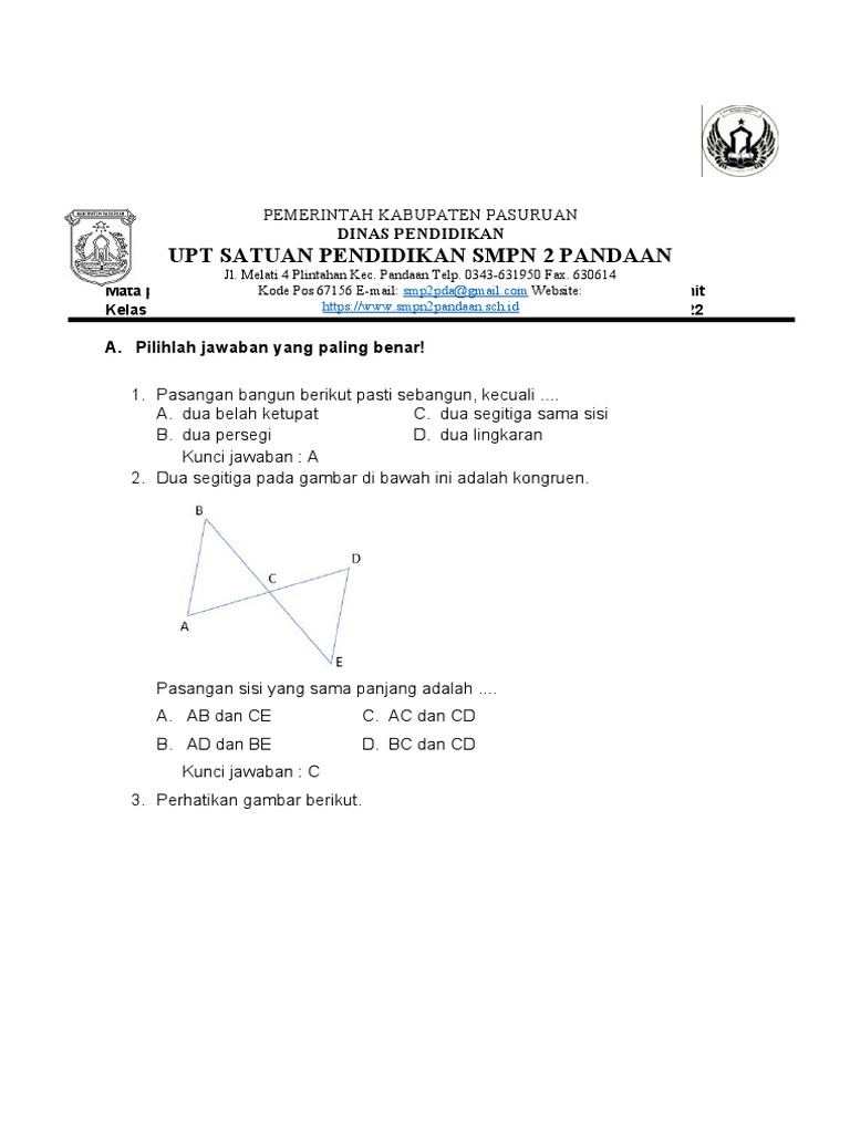 PTS Matematika Genap 21-22 | PDF | Griya & Taman
