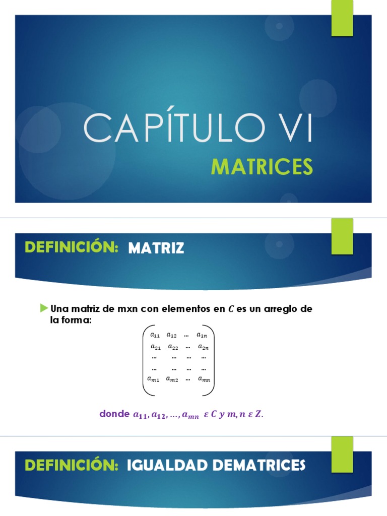 Capítulo Vi Matrices | PDF | Matriz (Matemáticas) | Teoría del operador