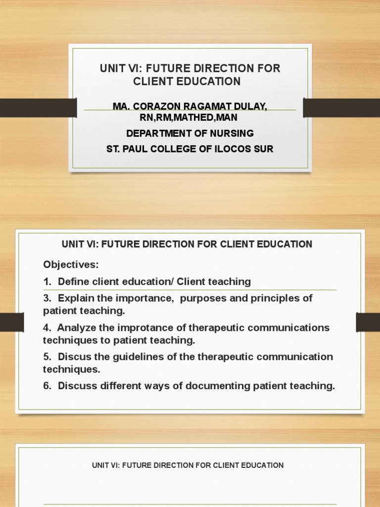 UNIT VI Client Education | PDF | Learning | Teaching Method