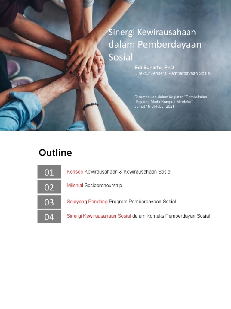 Modul 1 Materi 4 - Sinergi Kewirausahaan Dalam Pemberdayaan Sosial | PDF