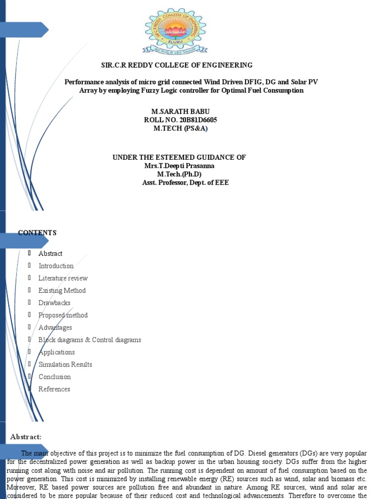 Ext A Microgrid Based On Wind Driven Dfig Dg And Solar Pv Array For