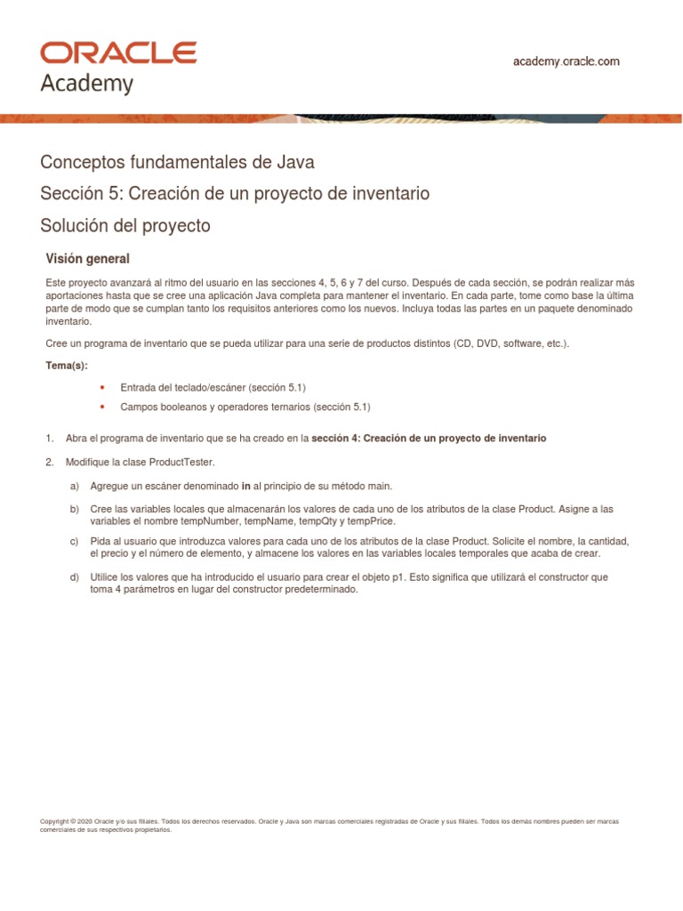JF 5 Project Esp | Descargar gratis PDF | Java (lenguaje de programación) | Constructor ...