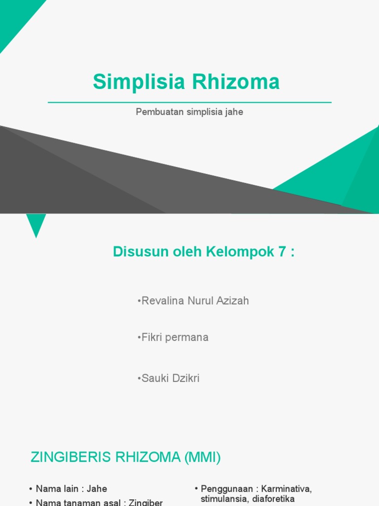 Pembuatan Simplisia Rimpang Jahe | PDF | Griya & Taman