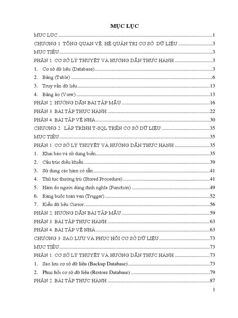 BG Thuc Hanh HQT CSDL 2018 | PDF