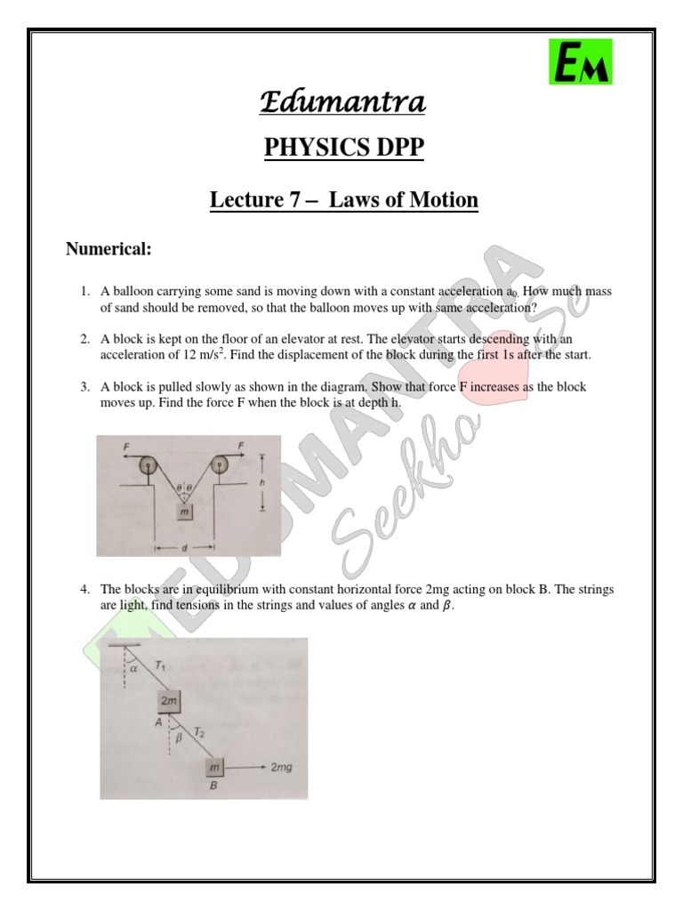Edumantra: Physics DPP | PDF
