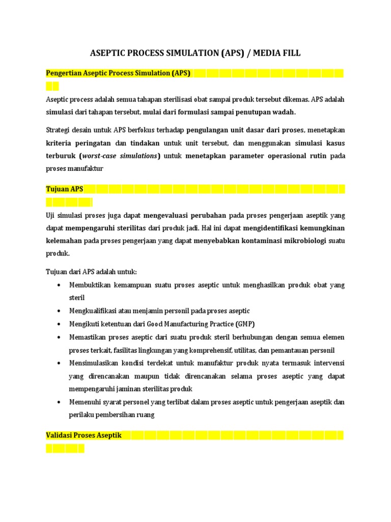 Aseptic Process Simulation | PDF | Sains & Matematika