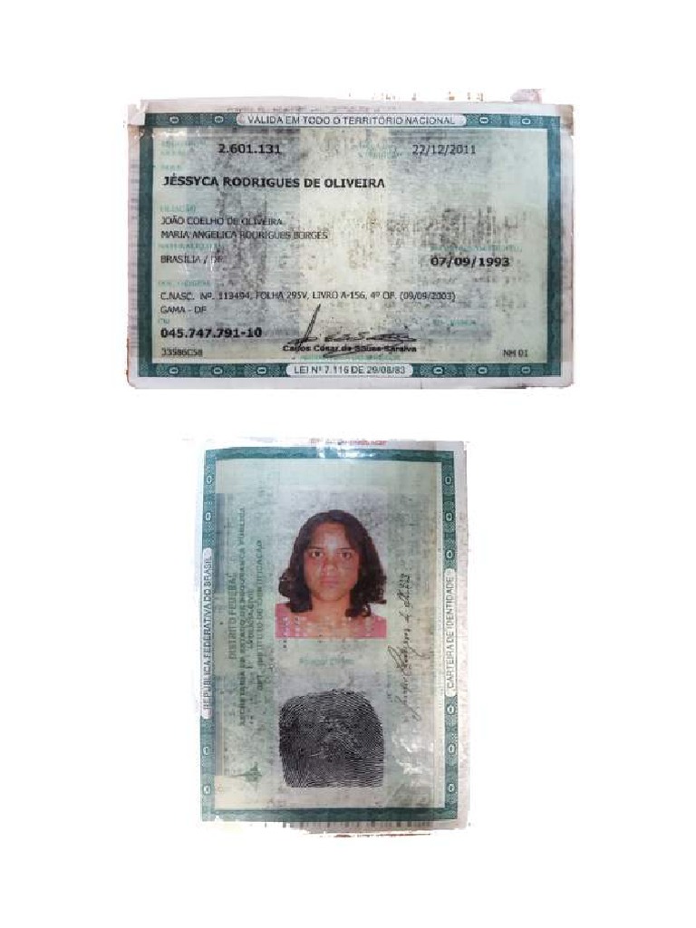 Identidade, RG e CPF | PDF