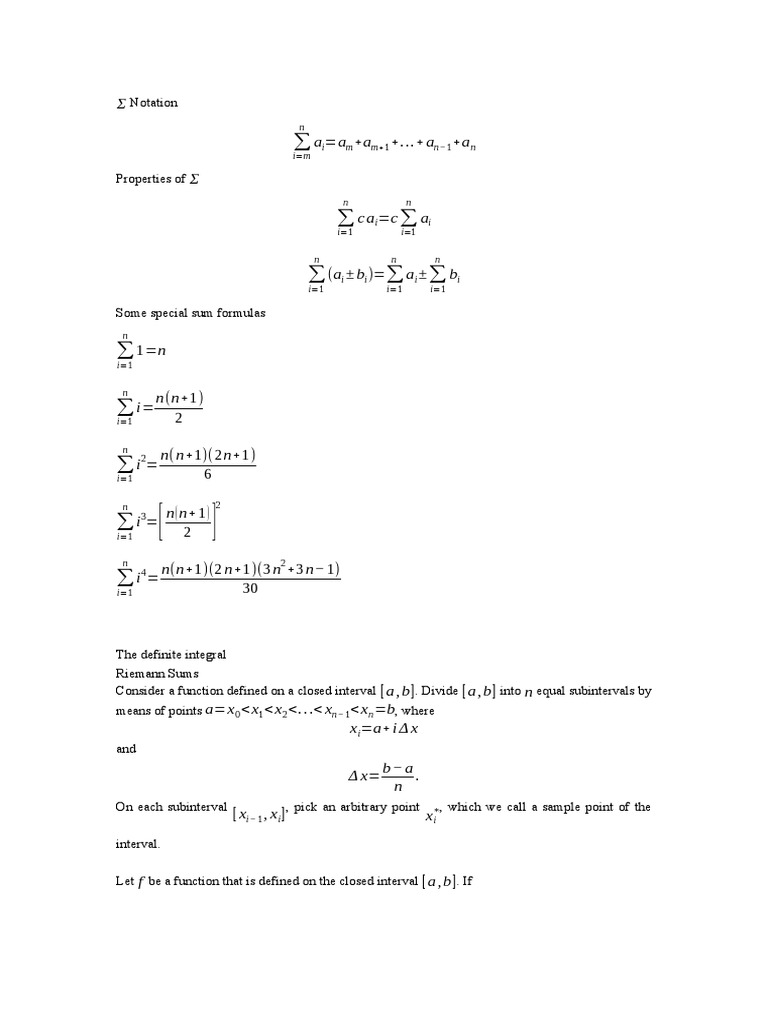 Chapter 5 Integrals | PDF | Integral | Summation