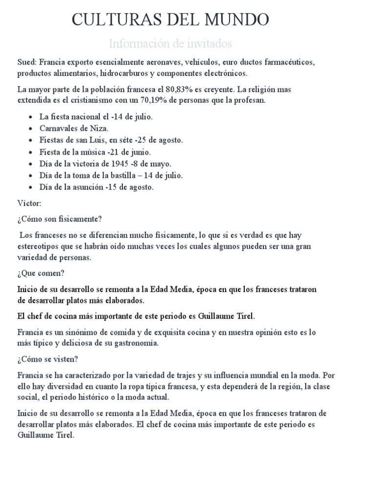 Culturas Del Mundo | PDF