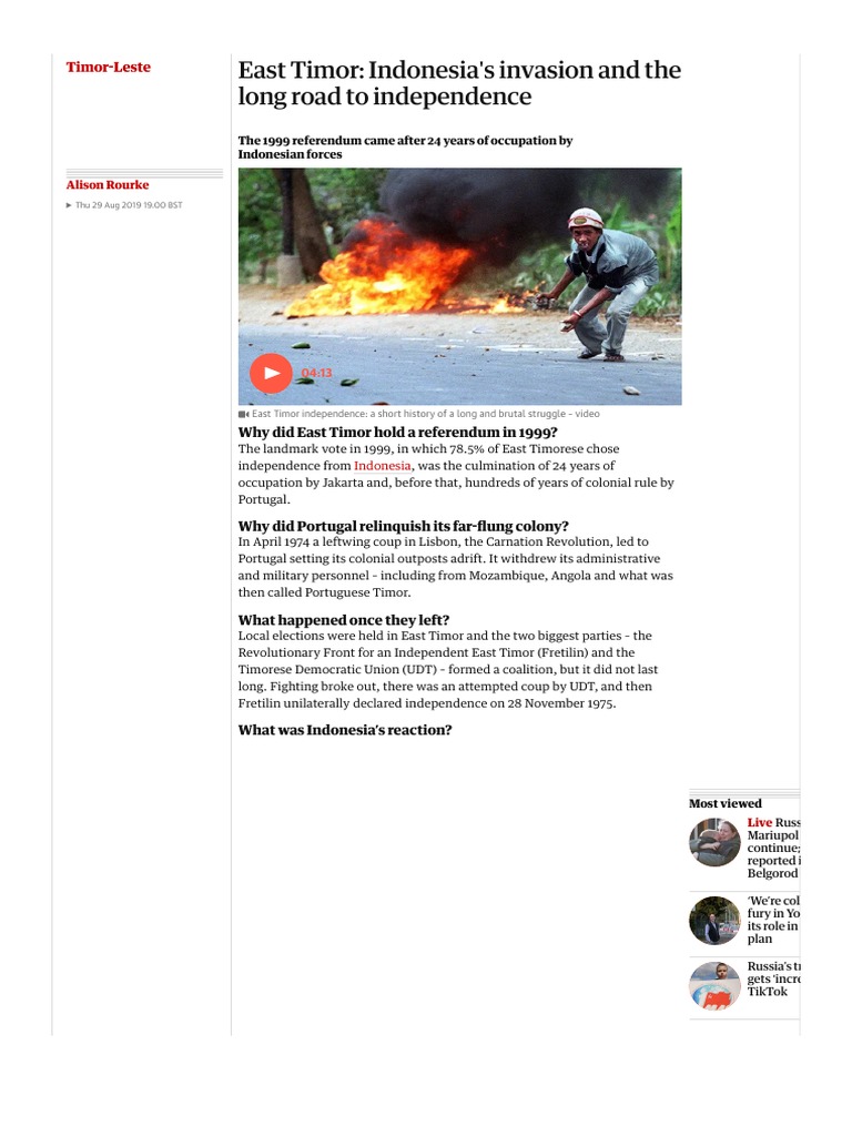East Timor - Indonesia's Invasion and The Long Road To Independence ...