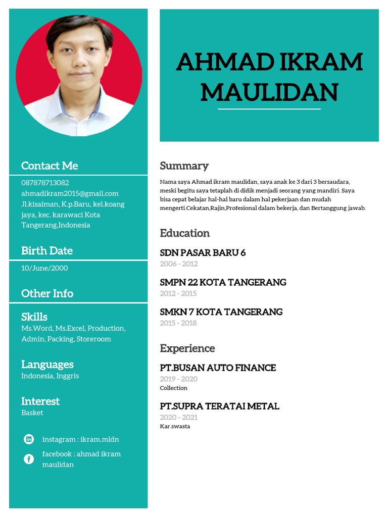 Profil Ahmad Ikram: Skills & Pengalaman | PDF