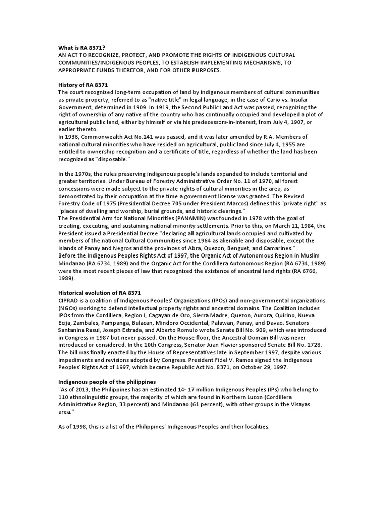 What Is RA 8371 | PDF | Justice | Crime & Violence