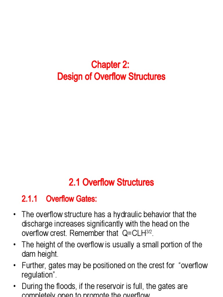 Design of Overflow Structure | PDF | Spillway | Dam