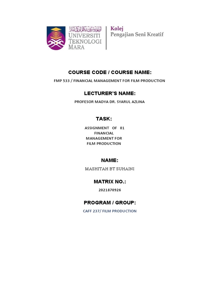 Muka Depan Assignment | PDF