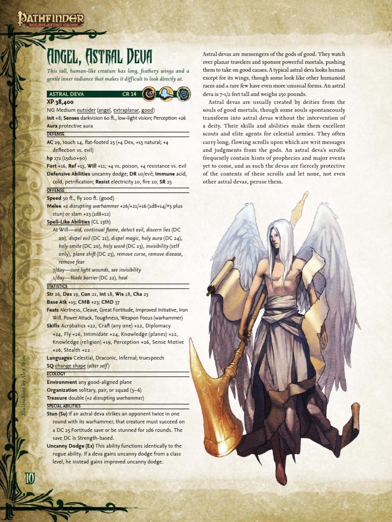 Pathfinder - 1e - Bestiary - I - Angel, Astral Deva | PDF | Angel