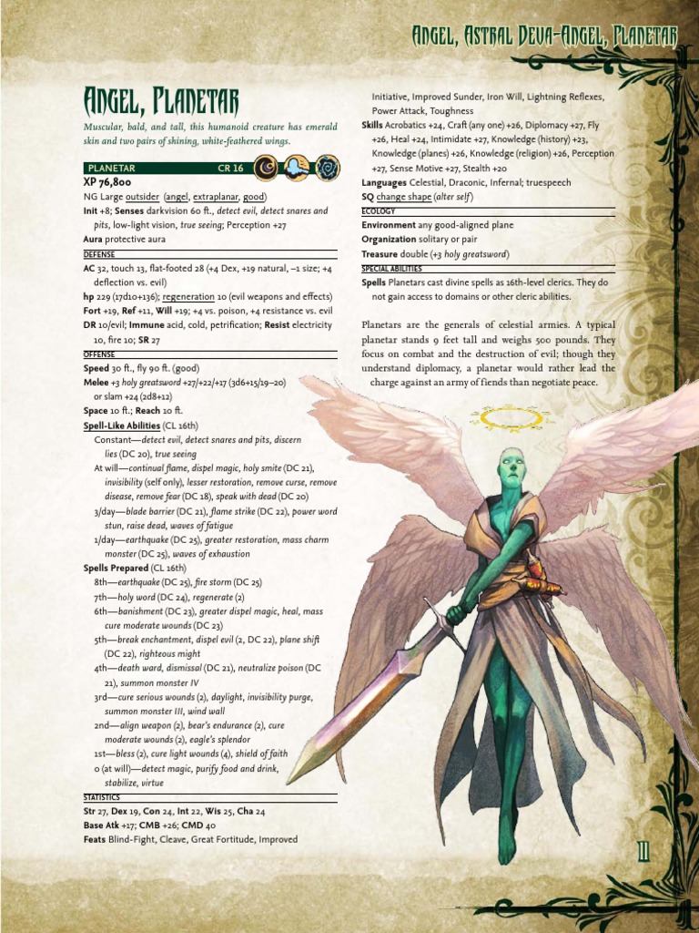Pathfinder_1e_Bestiary_I_Angel,Planetar | PDF