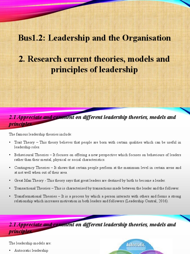 Bus1.2 - Leadership and The Organisation-Q2 | PDF | Leadership ...