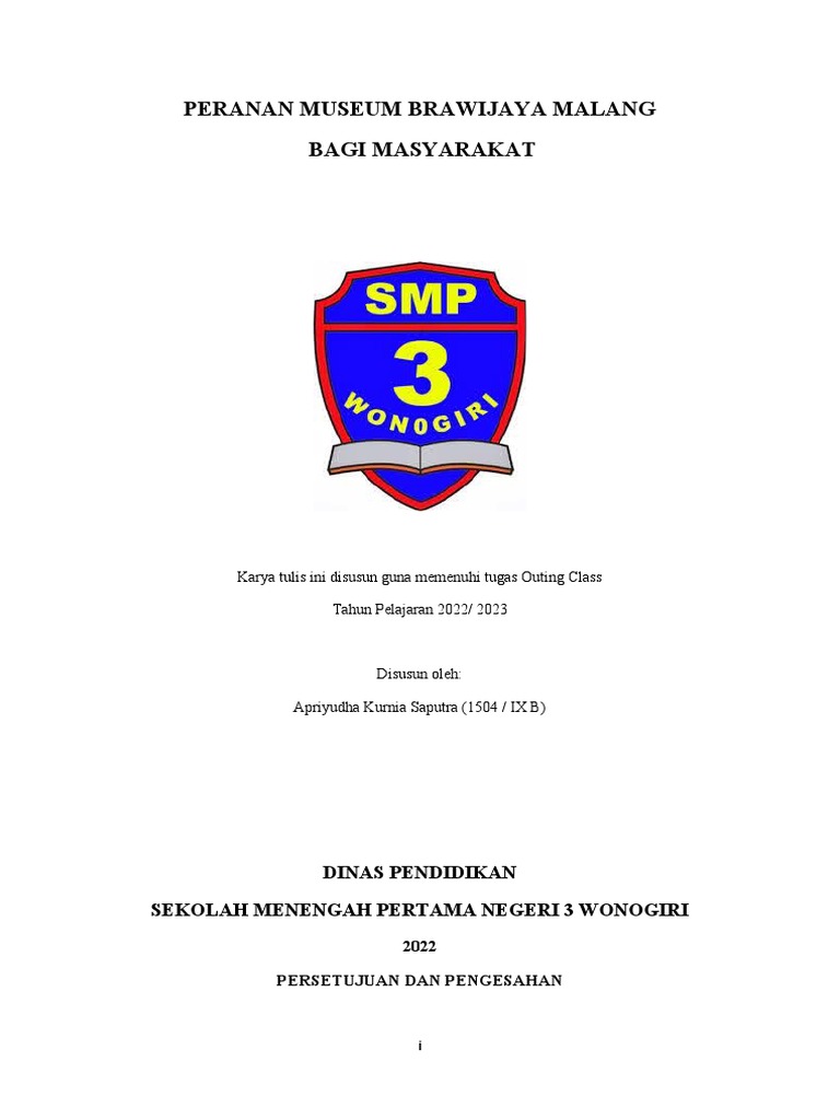 Contoh Karya Tulis Peranan Museum Brawijaya Malang | PDF