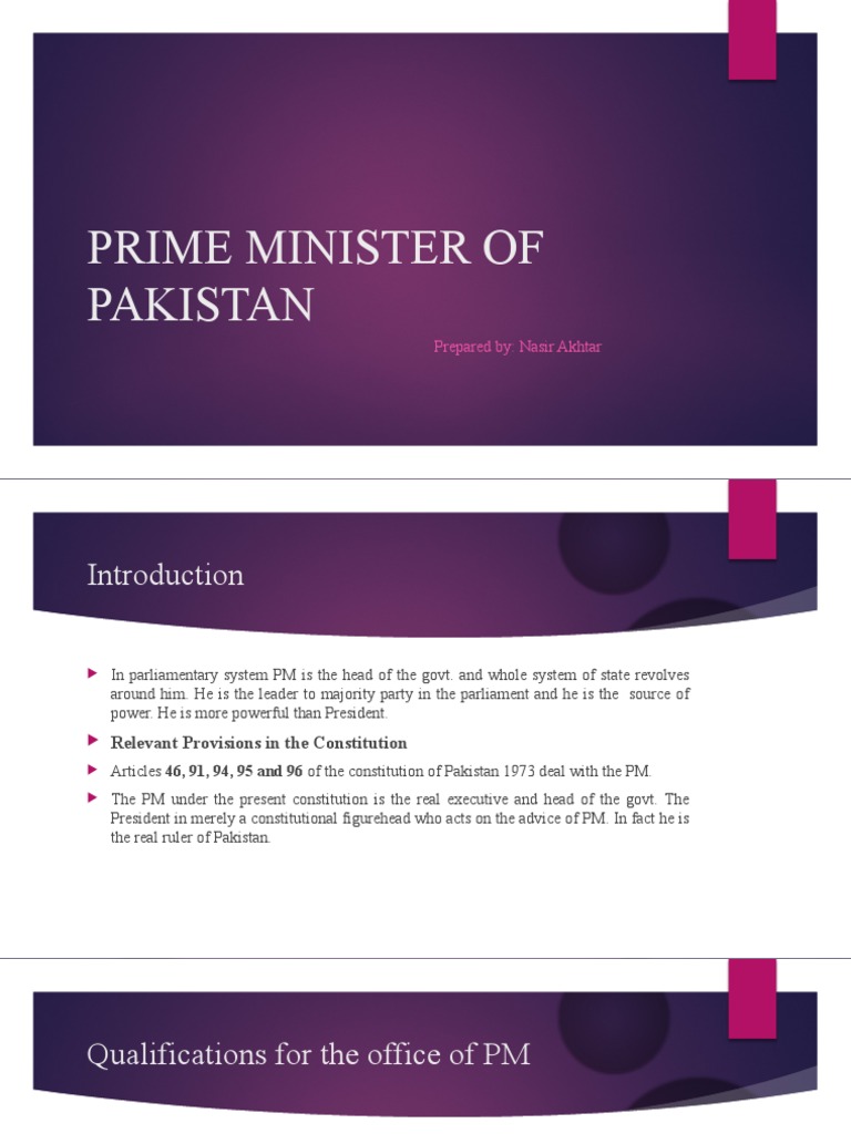 Prime Minister of Pakistan | PDF | Cabinet (Government) | Social ...