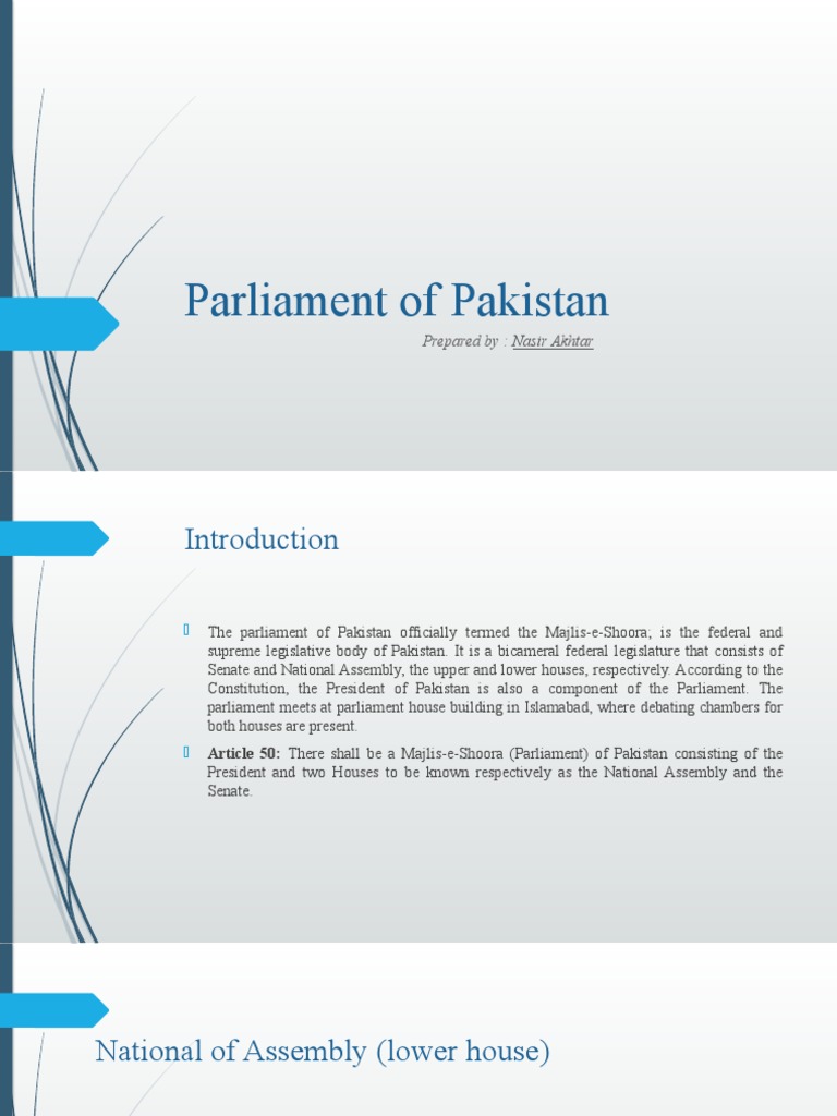 Overview of Pakistan's Parliament Structure | PDF | Parliament Of ...