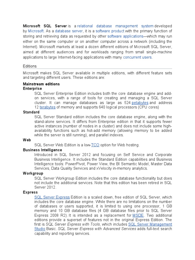 Microsoft SQL Server | PDF | Microsoft Sql Server | Database Index Microsoft SQL Server | PDF | Microsoft Sql Server | Database Index