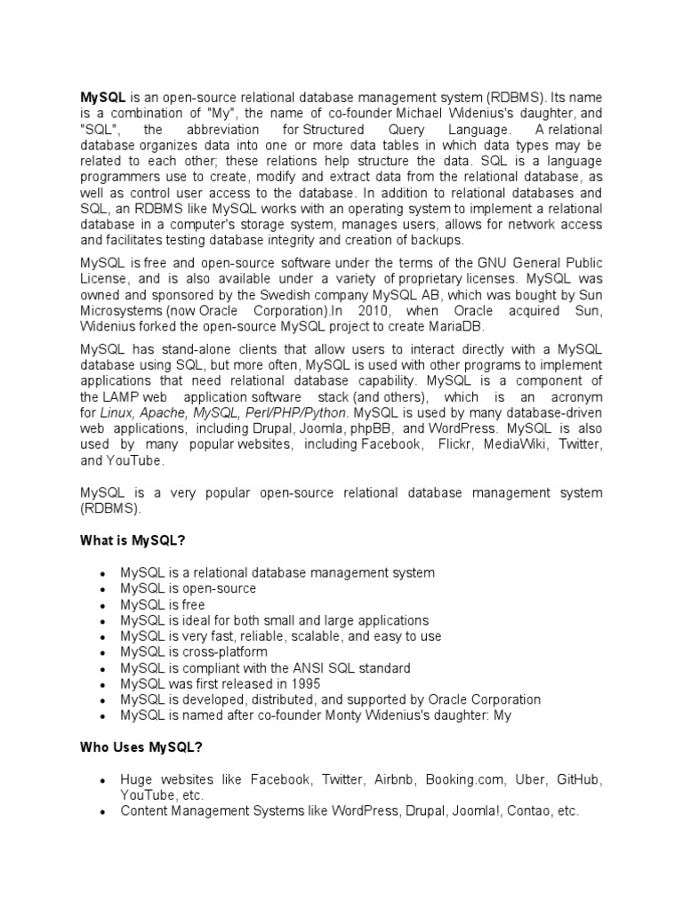 Mysql | PDF | My Sql | Data Management Software